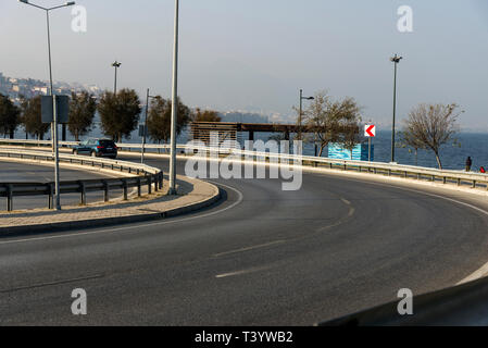 Urban higway road, sharp bend Stock Photo - Alamy