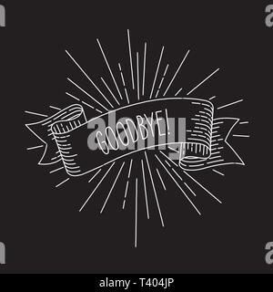 Farewell banner. Ribbon banner greeting card in vintage look with word ...