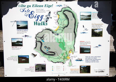 Map of Eigg Isle of Eigg Small Isles Inner Hebrides Highland Region ...