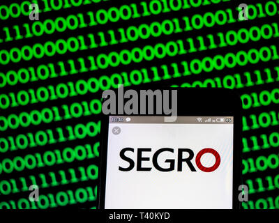 In this photo illustration a SEGRO plc logo seen displayed on a smart ...