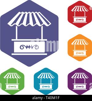 Festival stall icons vector hexahedron Stock Vector Image & Art - Alamy