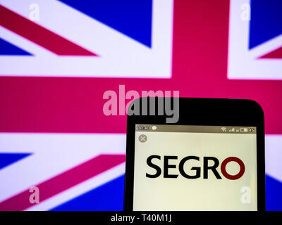 In this photo illustration a SEGRO plc logo seen displayed on a smart ...