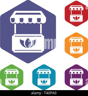 Outdoor stall icons vector hexahedron Stock Vector Image & Art - Alamy