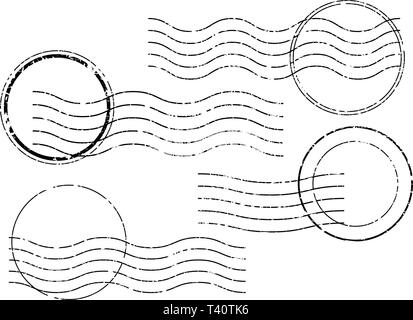Vintage postage stamp cancellation. Shipping mark trace Stock Vector ...