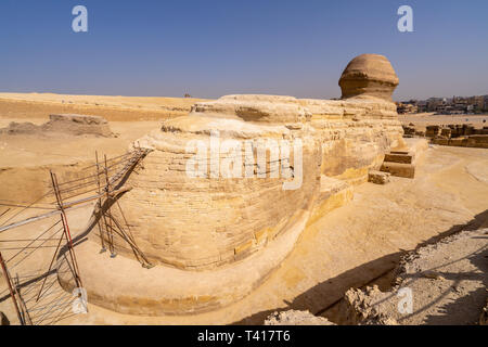 Great Sphinx of Giza from back side. Unusual view point Stock Photo - Alamy