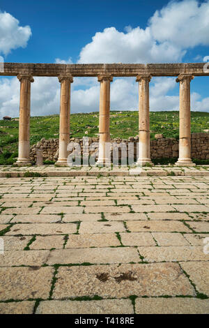 Jerash, Jordan : The ancient columns of Jerash, which were built by the ...