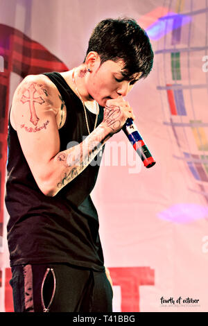 GEMINI, Korean-American rapper in Bucharest. Awesome guy! Stock Photo ...