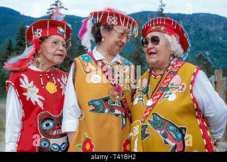 group of Native American Indian women squaws have pow wow for ...