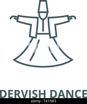 whirling dervish vector drawing. Vector illustration drawn with one ...
