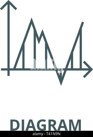 Diagram, timeline,spectrogram line icon concept. Diagram, timeline ...