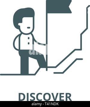 Discoverer line icon concept. Discoverer flat vector symbol, sign ...