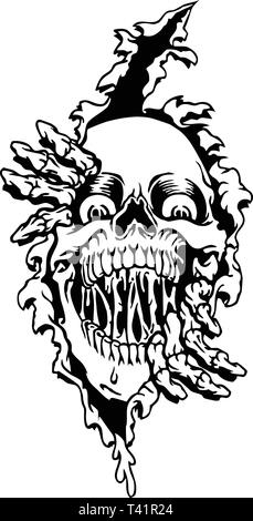 Skull Ripping Out Vector Illustration Stock Vector Image & Art - Alamy