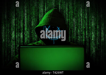 green binary code. Hacker attack concept. Technology background Stock Photo - Alamy