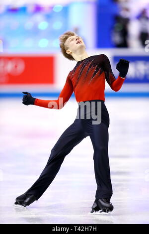 Marinemesse Fukuoka, Fukuoka, Japan. 12th Apr, 2019. Keegan Messing ...