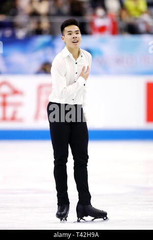 Marinemesse Fukuoka, Fukuoka, Japan. 12th Apr, 2019. Daniel Grassl (ITA ...