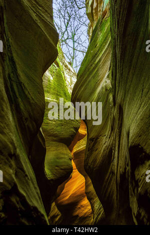 April 13, 2019 - Yan'an, China - The Ganquan Yucha Grand Canyon located ...