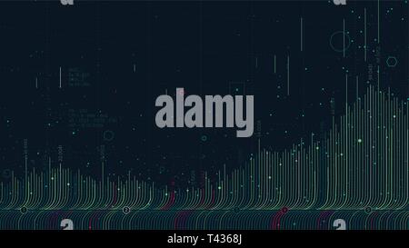 Complex futuristic infographics data thread visualization profit and ...