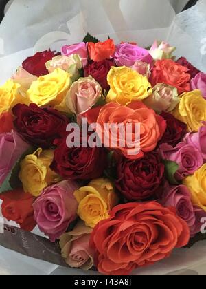 flower delivery colorful bouquet flora arrangement Stock Photo - Alamy