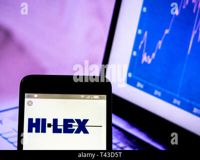 In this photo illustration a HI-LEX CORPORATION logo seen displayed on ...