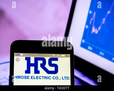 In this photo illustration a Hirose Electric Co., Ltd. logo seen ...