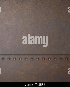 A Rusty Metal Plate Background with Rivets Stock Photo - Alamy