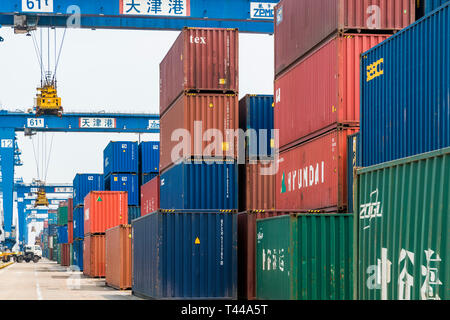 Shanghai, China - on Jul 04, 2016:Scene of Shanghai port container ...