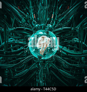 The man clone pod / 3D illustration of science fiction scene showing ...