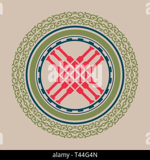 Shanyrak, tundyuk, toono - a constructive element crowning the dome of ...