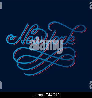 New York. Hand written city name. Typography design. Modern calligraphy ...