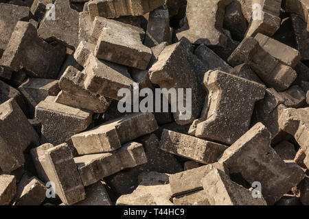 Pile of discarded pavement (segmental paver) cobblestones Stock Photo ...
