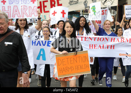 Sydney, Australia. 14th April 2019. Protesters marched from Belmore ...