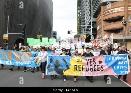 Sydney, Australia. 14th April 2019. Protesters marched from Belmore ...