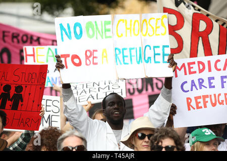 Sydney, Australia. 14th April 2019. Protesters marched from Belmore ...