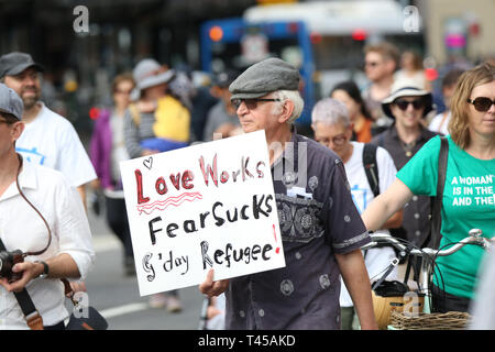Sydney, Australia. 14th April 2019. Protesters marched from Belmore ...