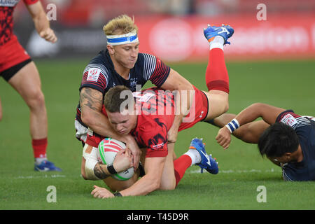 Singapore. 14th Apr, 2019. (L-F) Jack Neville (HKG) - Ben Cambriani ...