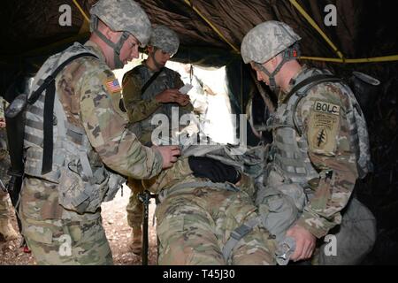 Basic Officer Leadership Couse (BOLC) students undergoing medical ...