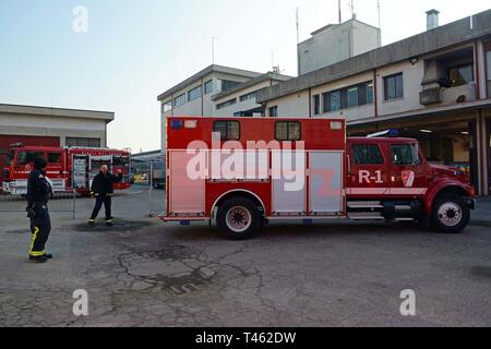 U.S. Army Garrison Italy firefighters and a Italian firefighter ...