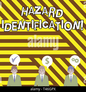 Conceptual hand writing showing Hazard Identification. Concept meaning ...