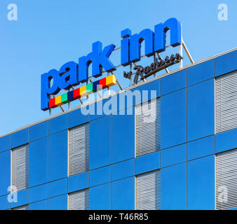 Logo of Park Inn by Radisson hotel on Cheetham Hill Road, Manchester ...