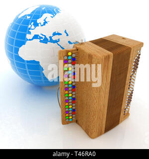Musical instrument - retro bayan and Earth Stock Photo - Alamy