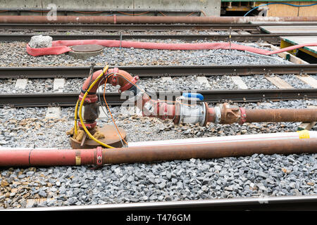 pipe and valve system with sensors and electrical wiring between ...