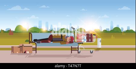 Person Sleeping On Bench Drawing