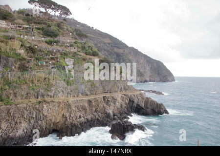 The so called walk of love from Riomaggiore to Manarola in Cinque terre ...