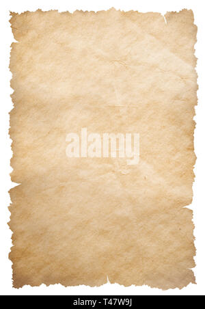 Old used paper sheet with edges isolatet for crafting scrapbooking ...