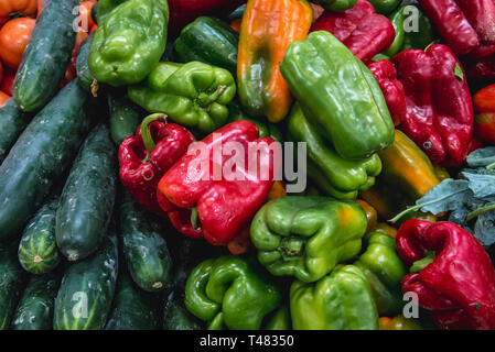 Vegetables on Mercado do Livramento indoor market in Setubal near ...