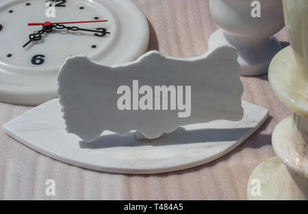 Map of Turkey cut outlined on marble stone Stock Photo - Alamy
