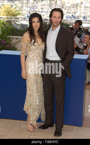Monica Bellucci and Keanu Reeves at the Cannes Film Festival for Matrix ...