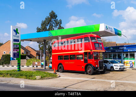 AEC Routemaster double-decker shuttle bus of the Epping Ongar Railway ...