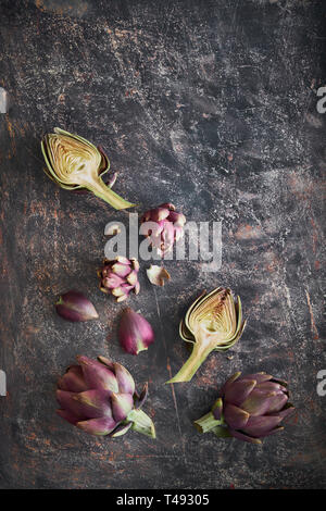 Fresh Artichoke on white background. Raw Artishokes closeup Stock Photo ...