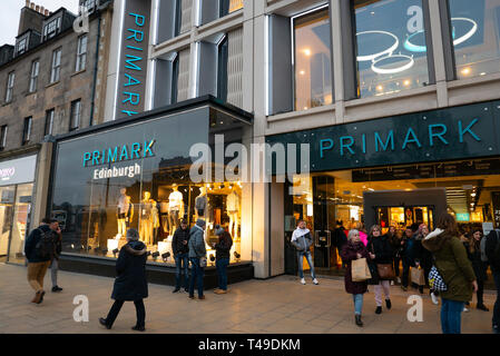 Primark retail shop Edinburgh Scotland uk city at night winter Stock ...